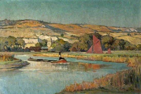 Wouldham Church in Medway oil painting | Walking The Pilgrims' Way